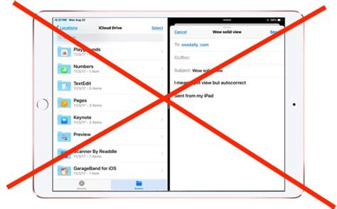 how to disable split screen view on ipad