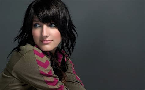 Wallpaper Face Model Simple Background Looking Away Long Hair