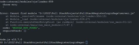 node js how to solve this error module not found stack overflow