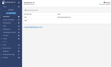 how to manage kubernetes cluster using portainer dashboard