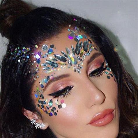 Face Gems Ynredee 6 Set Women Mermaid Rave Festival Glitter