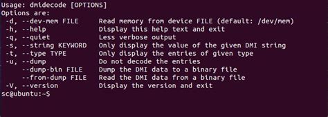 dmidecode command in linux with examples geeksforgeeks