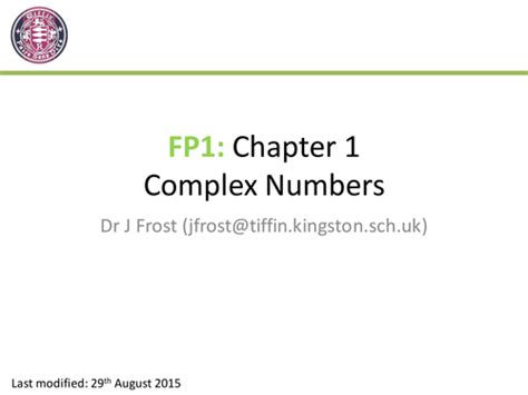 fp1 chapter 1 complex numbers teaching resources