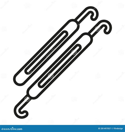 Knitting Hook Icon Outline Vector Wool Knit Stock Vector
