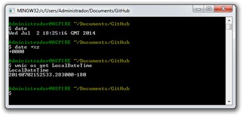 date github s git bash msysgit showing wrong time zone