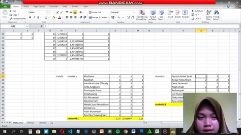 perhitungan metode k means clustering menggunakan excel