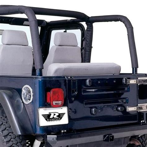 Roll Bar Cover Full Kit Black Denim 1997 2002 Jeep Wrangler Tj Somar