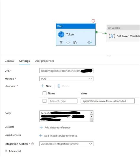 azure data factory retrieve token from azure ad using
