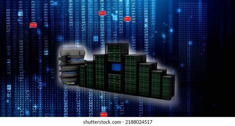 server room 3d illustration node base stock illustration 1024337071