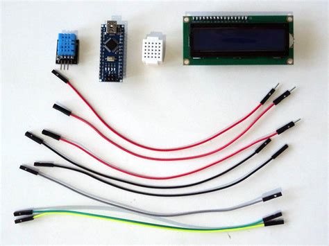 arduino nano dht11 temperature and humidity i2c 2 x 16 lcd display