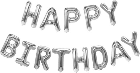 Happy Birthday Balloon Happy Birthday Banner Silver 16