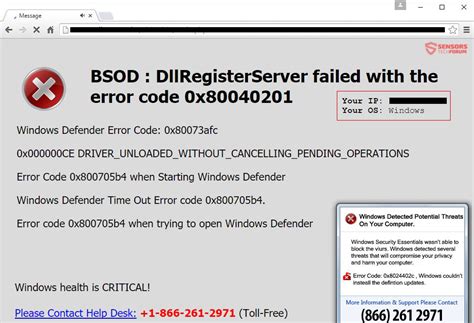 remove windows defender error code 0x80073afc and fake bsod how to