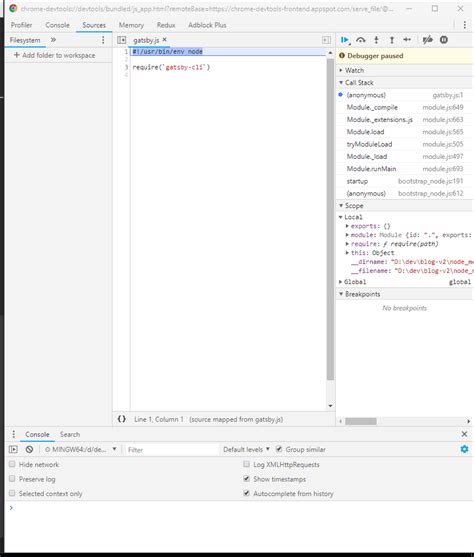 debugging the build process gatsby