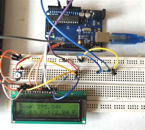 interfacing thermistor with arduino to measure and display