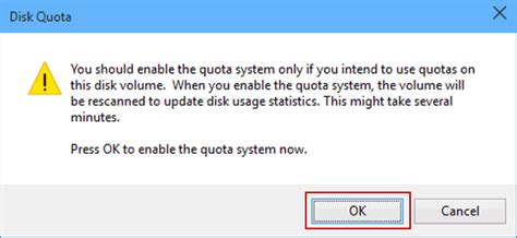 enable quota management for hard disk in windows 10