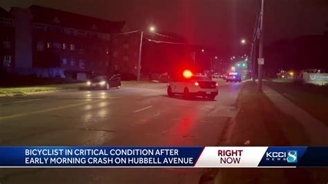 Bicyclist In Critical Condition After Early Morning Crash In Des Moines