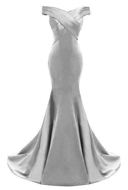 Plus Sized Satin Mermaid Bridesmaids Evening Dresses At Bling Brides B