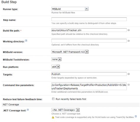 azure what parameters does teamcity pass to msbuild under the covers