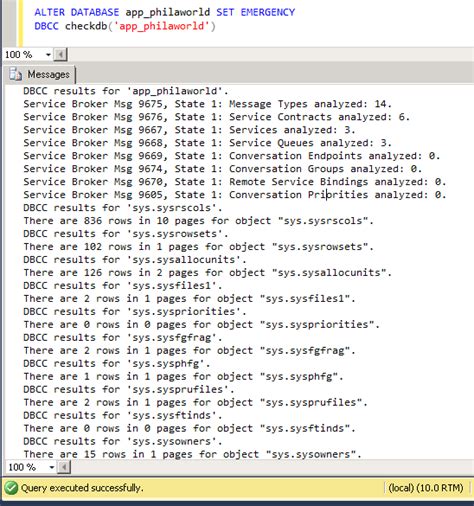 how to remove suspect mode from sql server database