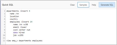 using quick sql