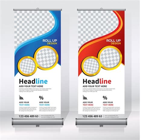 Creativo Enrollar La Plantilla De Diseño De Banner Vector Premium