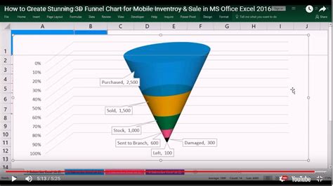 how to make a 3d funnel infographic chart in excel 2016 youtube