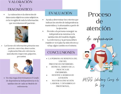 Triptico De Pae Proceso De Atención De Enfermería Proceso De