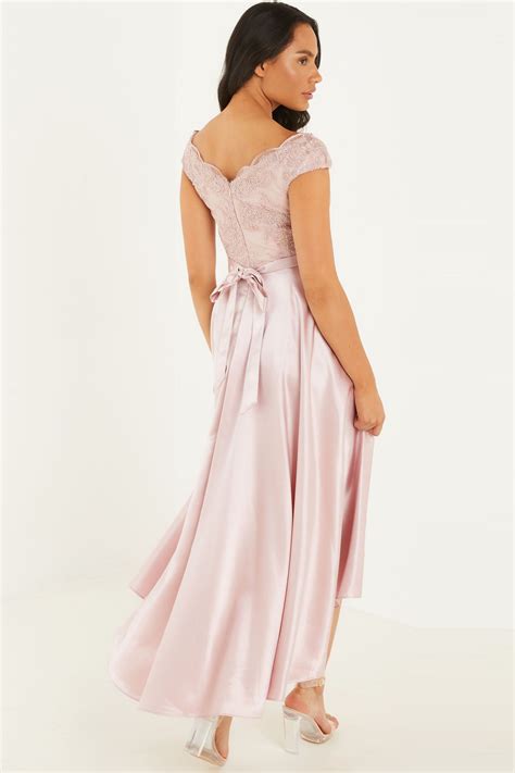 Buy Quiz Lace Bardot Dip Hem Dress From Next Ireland