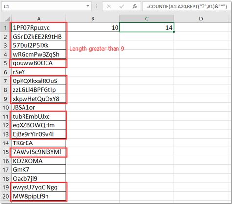 how to count number of instances if string length is