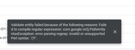 regex error parsing regexp invalid or unsupported perl syntax