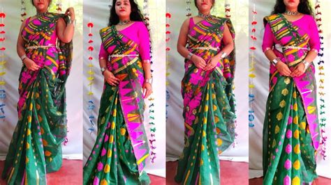 Cotton Silk Saree Draping In 2 Different Styles Cotton Silk Saree