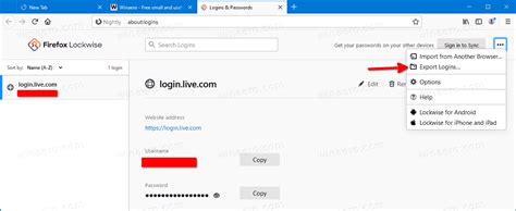 export saved logins and passwords to csv file in firefox