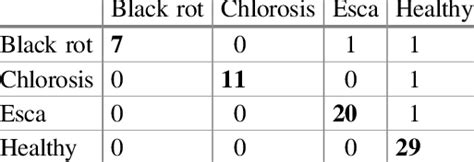 confusion matrix on the test subset of internet images download table