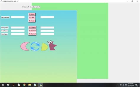 python program to code conversion app using the python tkinter
