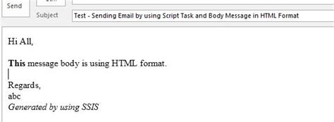 angel s home ssis use script task to send email html message body