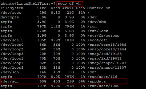 show updated filesystem disk usage linux shell tips the best linux