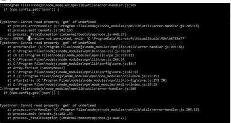 node js my npm is broken cannot read property get of undefined