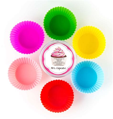 Silicone Baking Cups Cupcake Liners 12 Vibrant Muffin Molds In