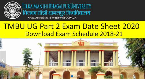 Tmbu Part 2 Exam Date Sheet 2021 Download Ba Bsc Bcom Part 2 Time