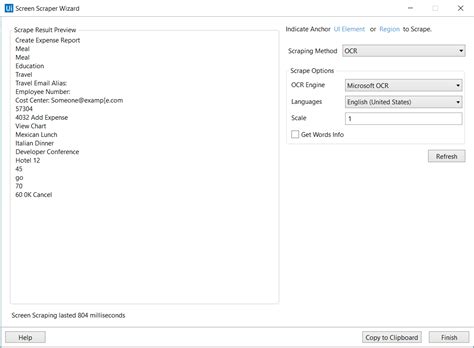 examples of using output or screen scraping methods