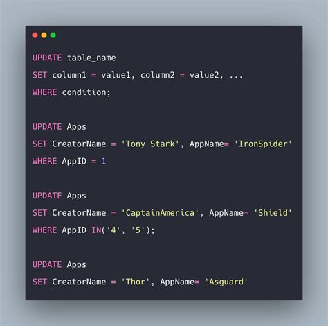 sql update query example sql update statement tutorial