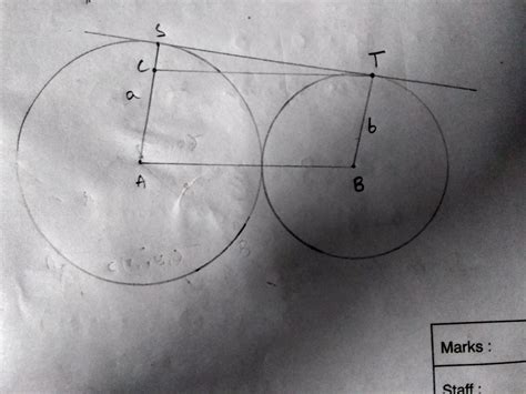 Two Circles Of Radii A And B A B Touch Each Other Externally St Is