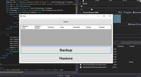 how to refresh the datagridview when the database has been restored images