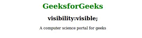 css visibility property geeksforgeeks