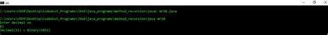 java program to convert a decimal number to a binary