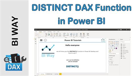 dax language distinct function in power bi youtube