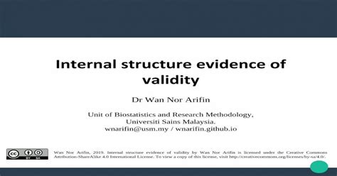 Internal Structure Evidence Of Validity · Internal Structure 2 Outlines