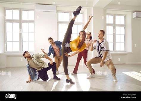 Flexible And Energetic Female Dancer Having Fun Together With Her Dance