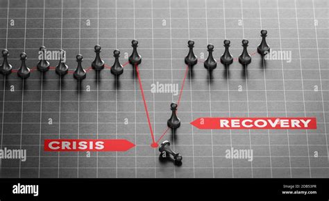 3d Illustration Of Crisis And Disaster Recovery Chart Over Black