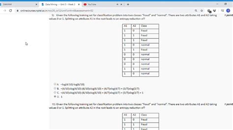 nptel data mining week 3 assignment solution youtube